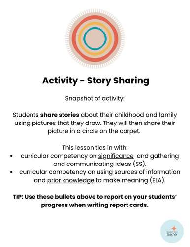 Kindergarten Social Studies Unit on Personal Stories from Childhood