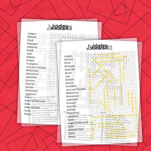 The Book of Judges Bible Activities Word Search Crossword Word Jumble