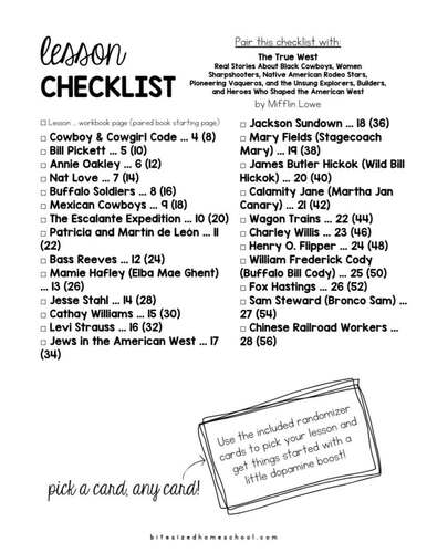 "The True West" Companion Workbook by Bite Sized Homeschool | TPT