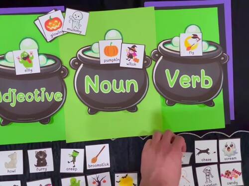 Magic Word Brew Halloween Parts of Speech Sorting for Nouns, Verbs ...