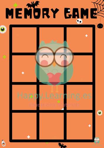 Halloween Memory Game by Happy Learning by teacher Jenyffer | TPT