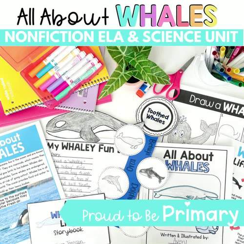Whale Life Science Unit Lessons, Activities, Craft, Project - Orca & Beluga