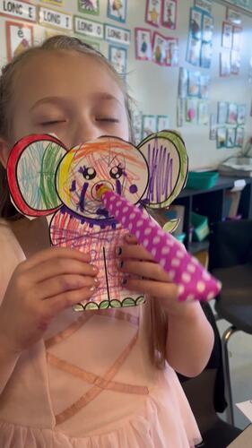 Party Noise Maker Elephant Craft Template by CrawfordCreatesFirst