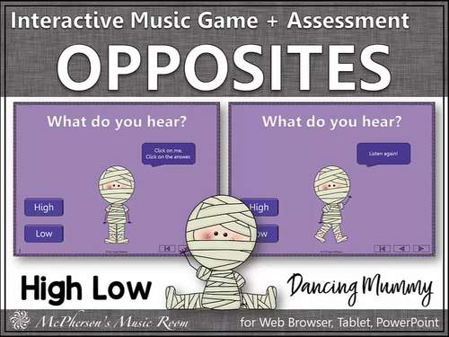 Halloween Music Game ~ High Low and Assessment {Dancing Mummy} | TpT