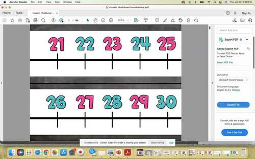 Classic Chalkboard Number Line by Ms Alesha Palmer | TPT