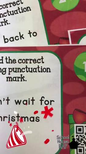 Christmas Task Cards with QR Codes-Ending Punctuation by School House Rap