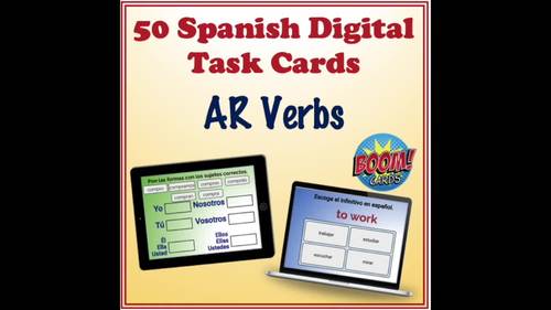 Spanish AR Verbs Digital Task Cards (50 Boom Cards) by World Language ...