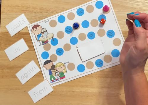 Sight Words Game Boards for Word Fluency Literacy Centers K-2 Words