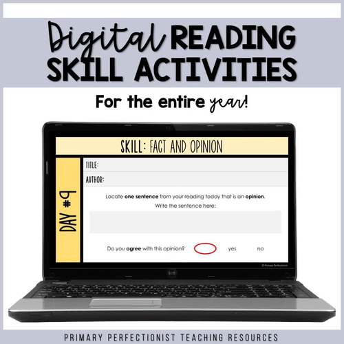 Digital Reading Response Questions for Google Slides - SKILL: SUMMARIZE