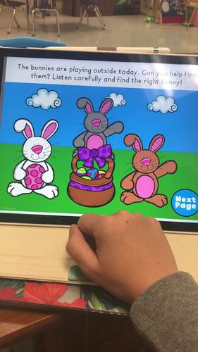 NO-PRINT Bunny Positional Vocabulary Interactive Book by Panda Speech