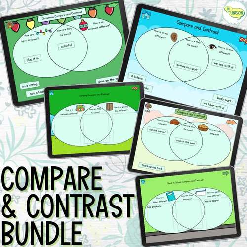 Compare and Contrast Bundle | Print and Boom™ Cards | Speech Therapy