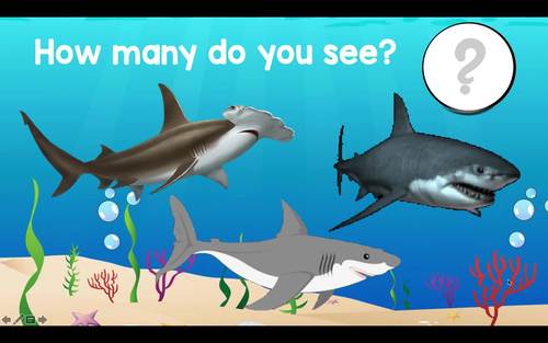 Ocean Counting Powerpoint Game for Preschoolers (Zoom or Google Meet)