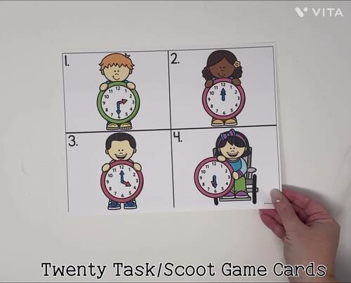 Telling Time to the Hour and Half Hour Scoot Game Task Cards Math Write ...
