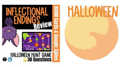 Halloween Inflectional Ending Review Game in Google Slides & Boom Cards