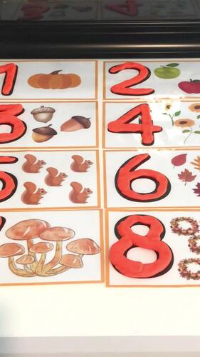 Fall Theme Play-Doh Numbers Mats/Cards Counting 1-10 Counting Printable