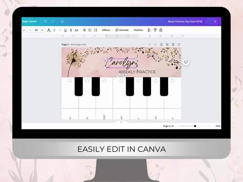 Flip Chart for Kids Music Practice Routine, Habit Tracker, Edit in ...