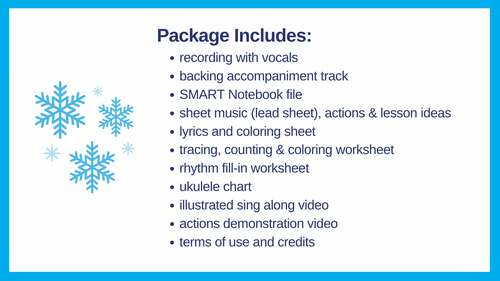Snowflakes Action Song for Winter Program with Backing Track | TPT