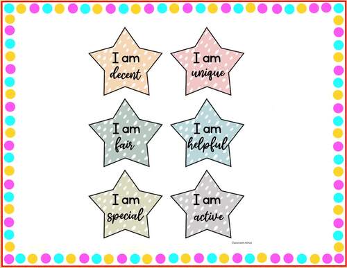 Boho Calm Colors Spotty Student Affirmation Station, Student ...