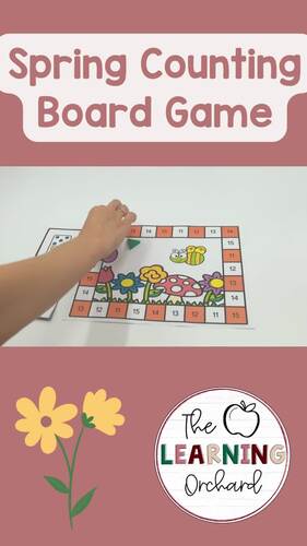 Spring Counting One to Twenty Board Games for Math Center Numbers 1 to 20