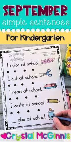 September Themed Simple Predictable Sentences for Kindergarten Reading