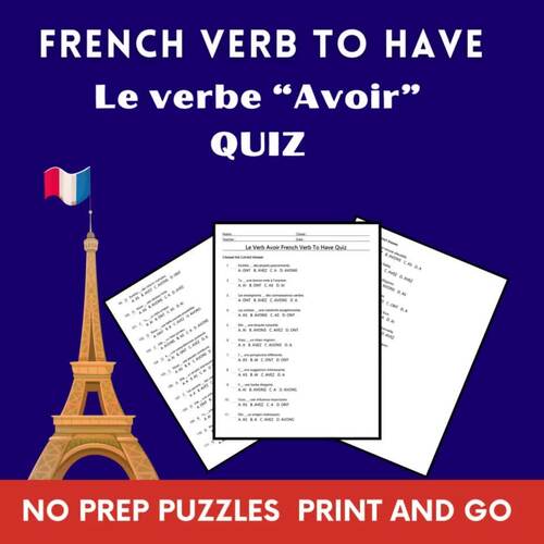 French Quiz Verb Le verbe AVOIR au présent de l'indicatif Activités et ...
