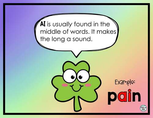 St. Patrick's Day AI and AY Digital Phonics | Vowel Teams AI and AY SoR
