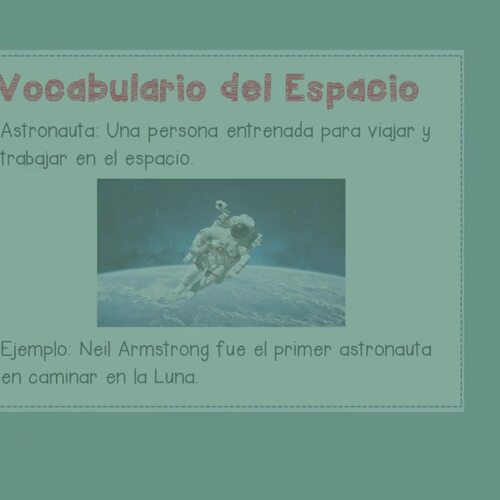 El Espacio - Vocabulario - Presentación PowerPoint y organizadores gráficos