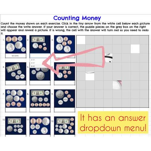 Counting Money- Digital Self Grading Puzzle by Ms Pat Store | TPT