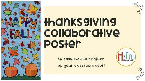 Thanksgiving Collaborative Coloring Poster │ November Fall Bulletin ...