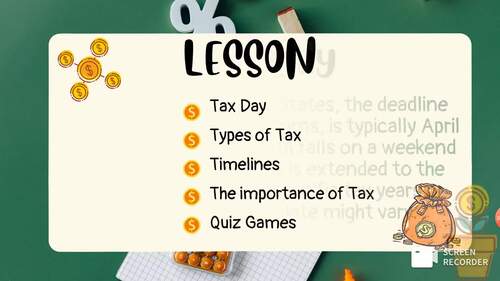 Tax Day US History PowerPoint Lesson slides Quiz Game for 1st 2nd 3rd ...