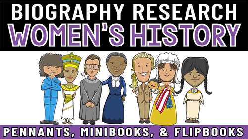 Women's History Month Pennant Research Project | DIGITAL and PRINTABLE