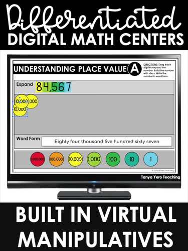 4th Grade Differentiated Digital Math Centers Place Value | Distance ...