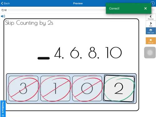 Digital Task card, Skip counting numbers 1-12 by PYP Creator - Levi