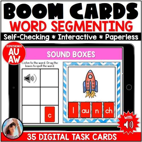 Phoneme Segmentation Sound Boxes | Diphthongs AU & AW – Boom Cards