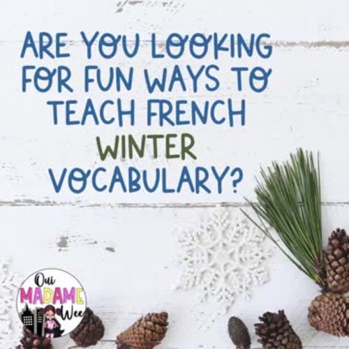 French Vocabulary Word Wall Cards - WINTER // l'hiver by Oui Madame Wee
