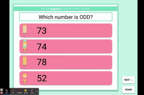 Odd and Even to 100 Digital Math Activity | Google Slides | Powerpoint