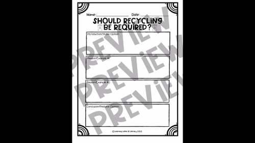 Earth Day Writing Recycling Activity Opinion Writing April Writing Prompts