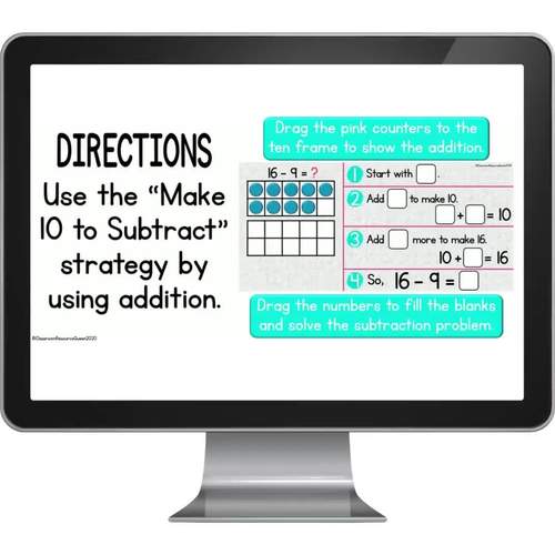 Making 10 to Subtract Subtraction Within 20 Digital Center for SEESAW