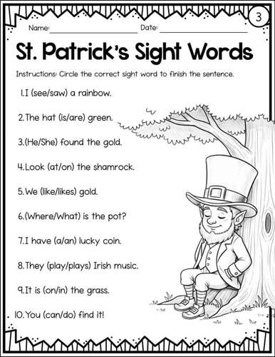St. Patrick's Day ELA Activities for 1st Grade | Grammar, Phonics ...
