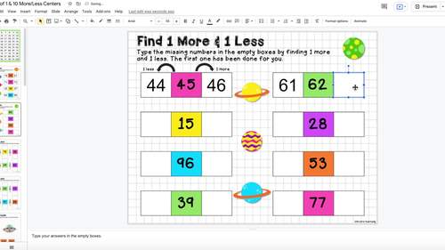 1 More 1 Less & 10 More 10 Less Google Slides™ Activities 1.NBT.5