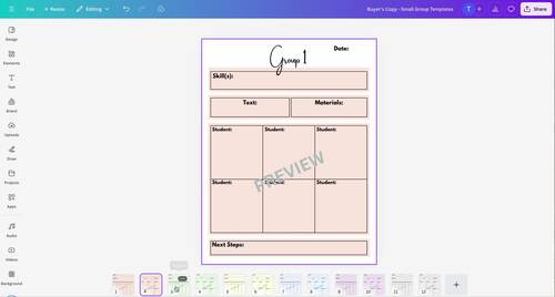 Small Group Anecdotal Notes Templates | Guided Reading Templates ...