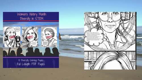 Women's History Month Diversity in STEM : Coloring Poster & Bulletin Boards