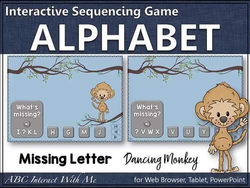 Alphabet Missing Letters Interactive Alphabet Game {Dancing Monkey}
