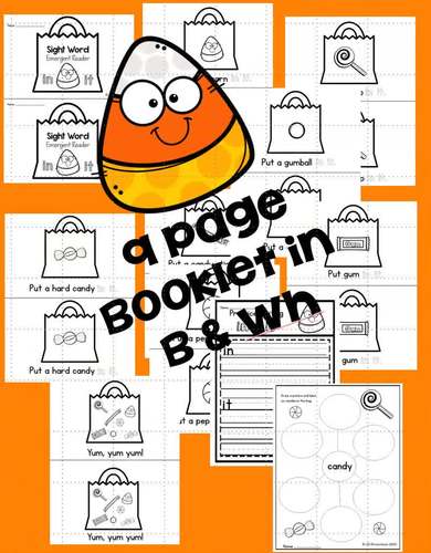 Halloween Emergent Reader Preschool Kindergarten - Sight Words in & it ESL