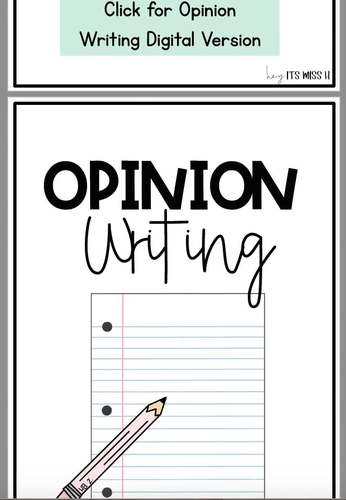 Introduction to Opinion Writing Package | Differentiated | Digital ...