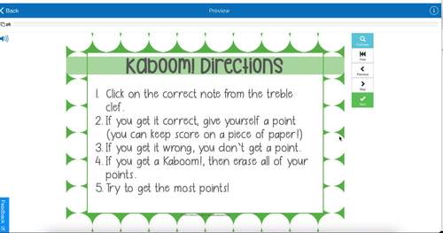 Piano Keys + Treble Clef Digital Kaboom! Virtual Music Game on Boom Cards