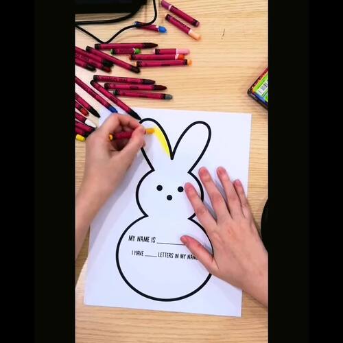 Easter Peep Bunny & Eggs Name Craft | Name Recognition | Spring ...