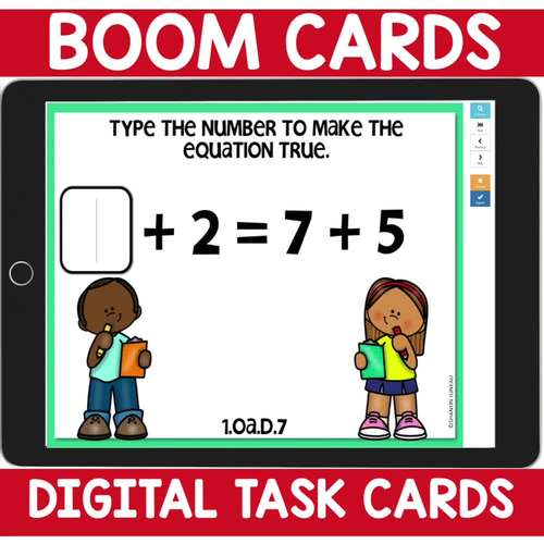 Equal Equations Addition using Boom Cards 1.OA.D.7 Set 3 | TpT