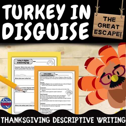 Disguise a Turkey templates Descriptive November Writing Thanksgiving ...