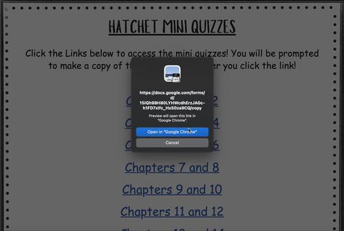 Hatchet by Gary Paulsen Digital Mini Quizzes Google Form by A Dads ...